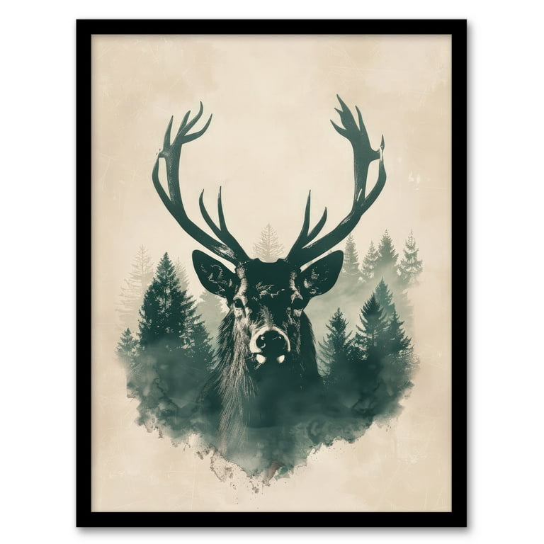 stag head print