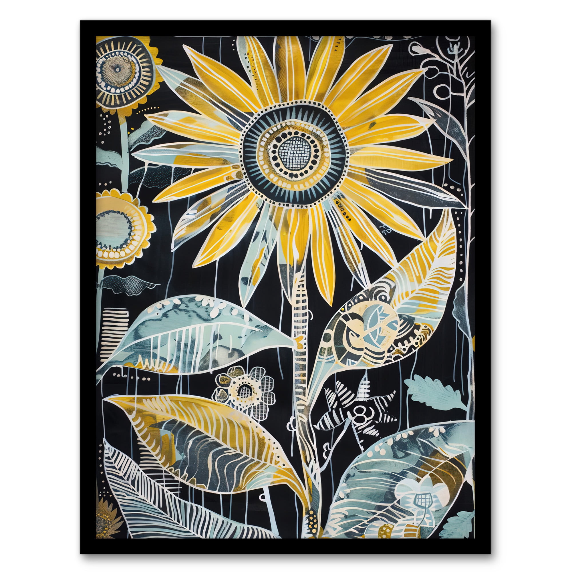 Artery8 Mandala Pattern Sunflower Inverted Design Quirky Living Room ...