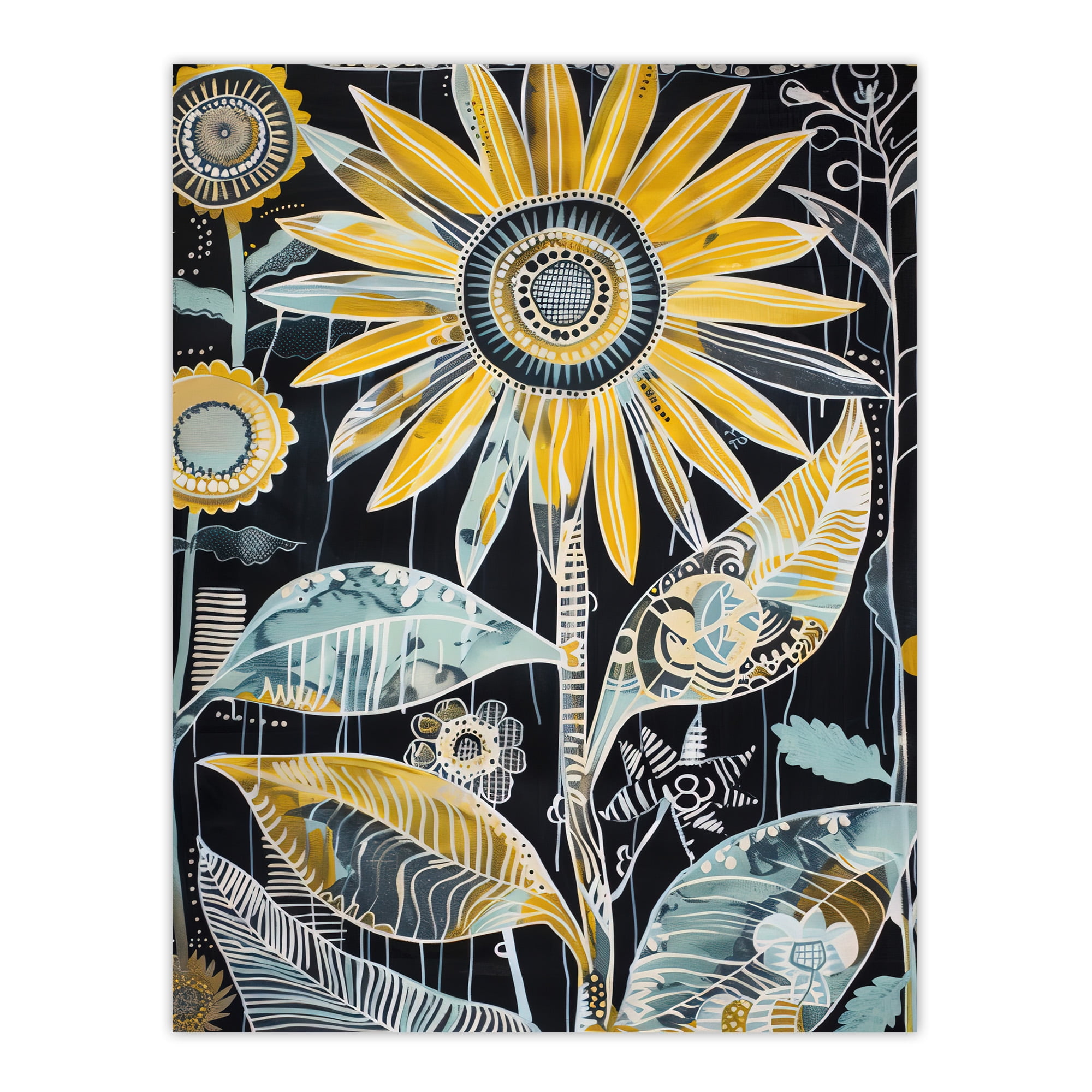 Artery8 Mandala Pattern Sunflower Inverted Design Quirky Living Room ...