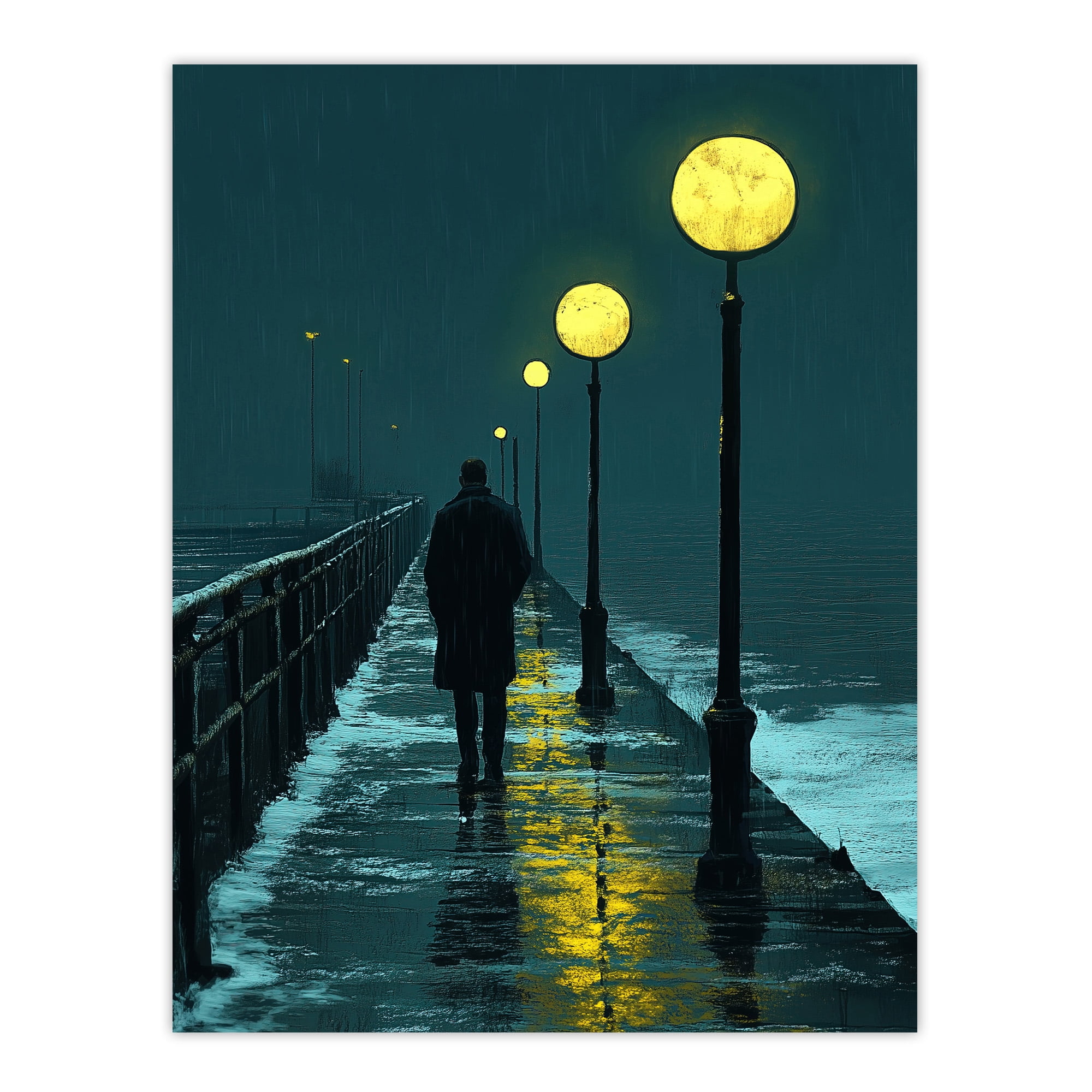Artery8 Night Walk in Rain Under Promenade Street Lamps Living Room ...