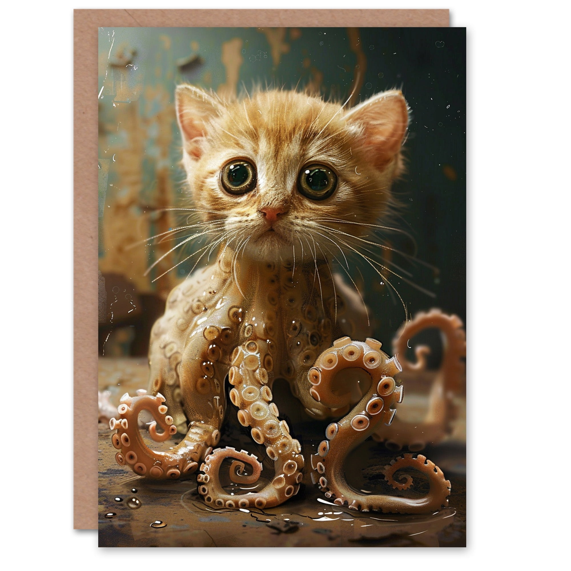 Artery8 Octokitten Cat Lover Octopus Tabby Kitten Hybrid Blank For Him ...