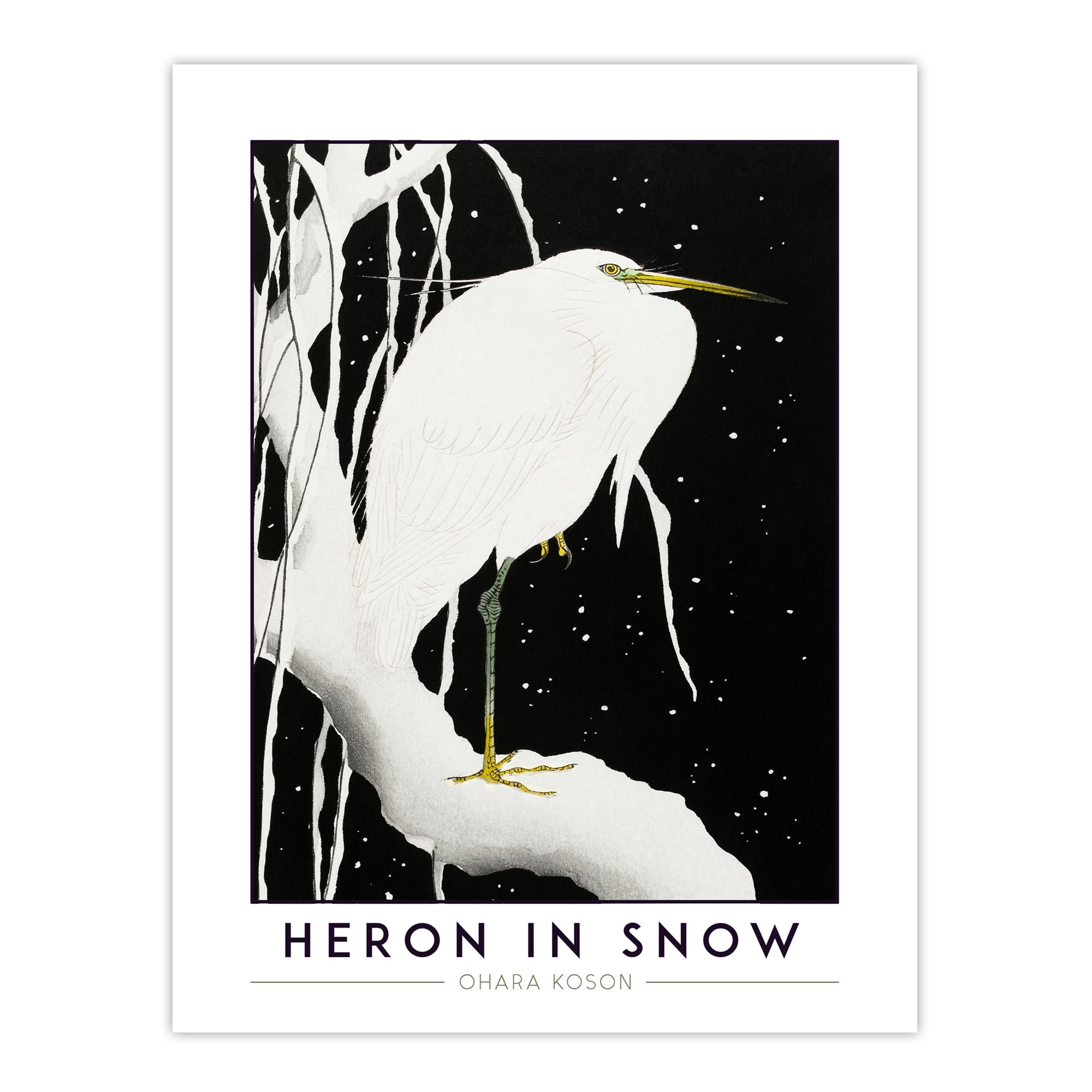 Artery8 Ohara Koson Heron In Snow Japanese Living Room Large Wall Art ...