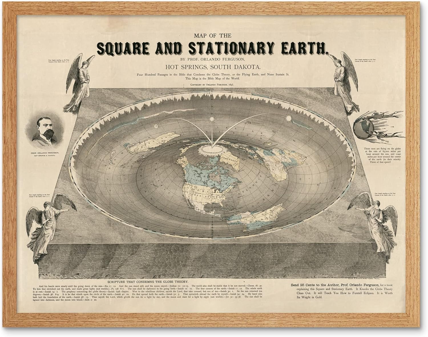 Artery8 Orlando Ferguson Vintage Map of the Square and Stationary Earth ...