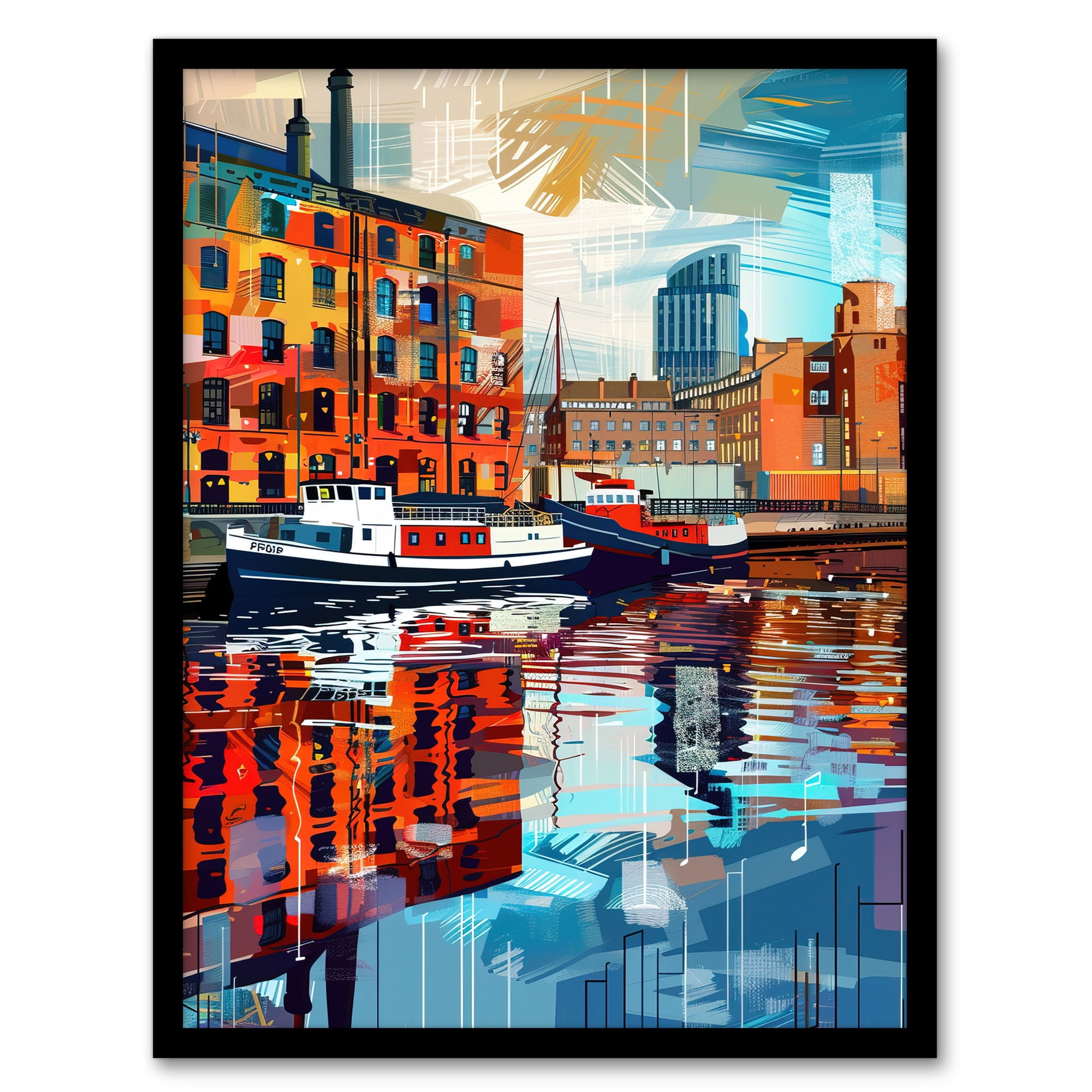 Artery8 Port of Liverpool Colourful Artwork Cityscape Living Room Art ...