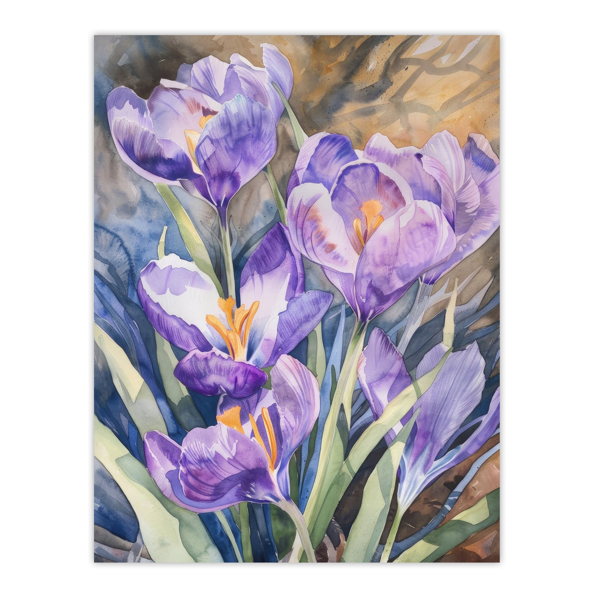 Artery8 Purple Watercolour Lilies Painting Springtime For Living Room ...
