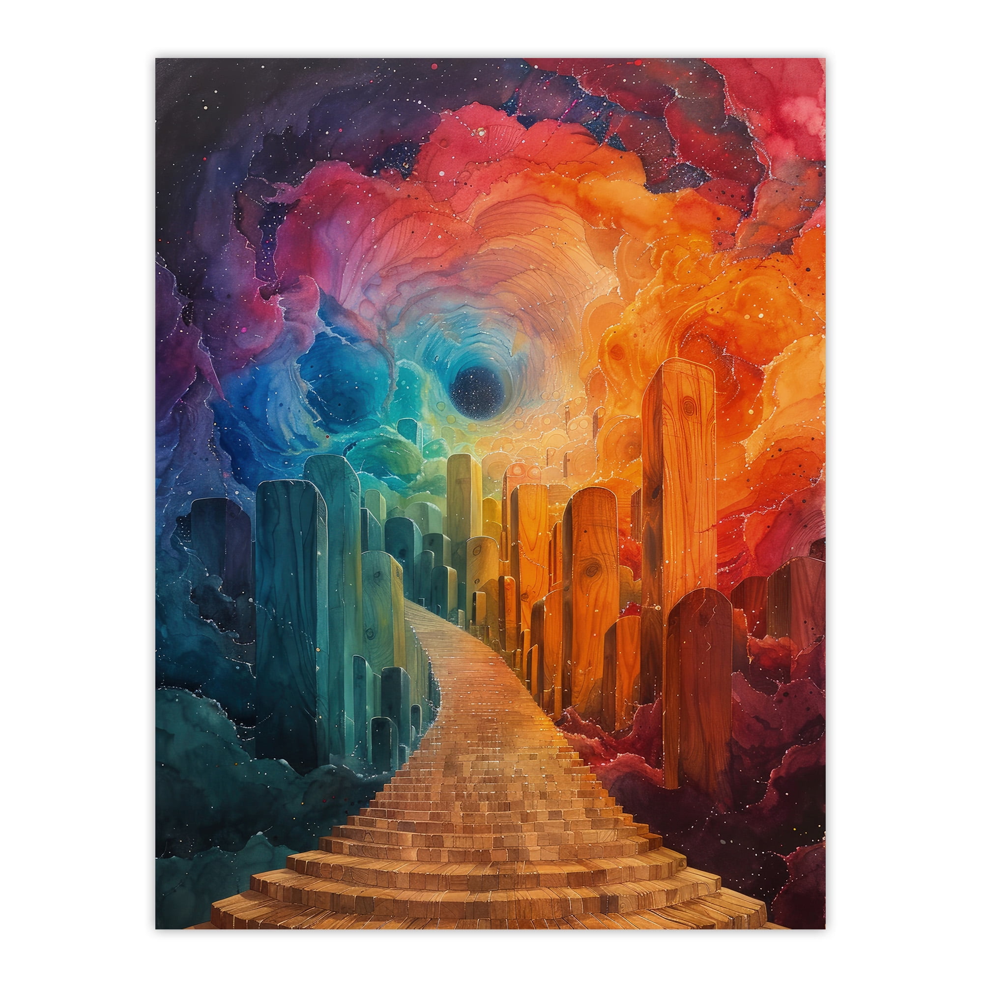 Artery8 Rainbow Cloud Portal Heaven Stairway Fantasy Art For Living ...