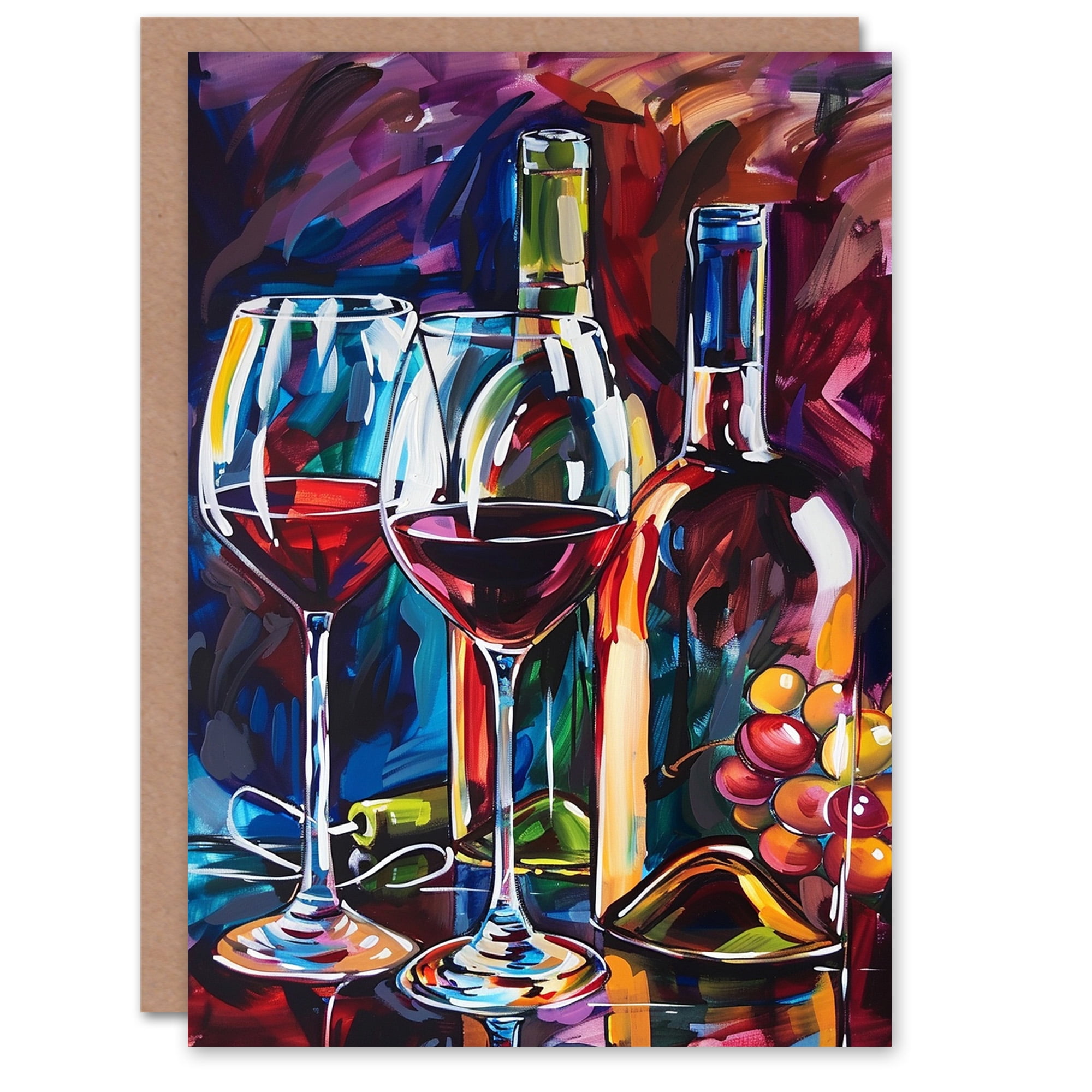 Artery8 Red Wine Lover Glasses Bottles Still Life Blank For Him Or Her ...
