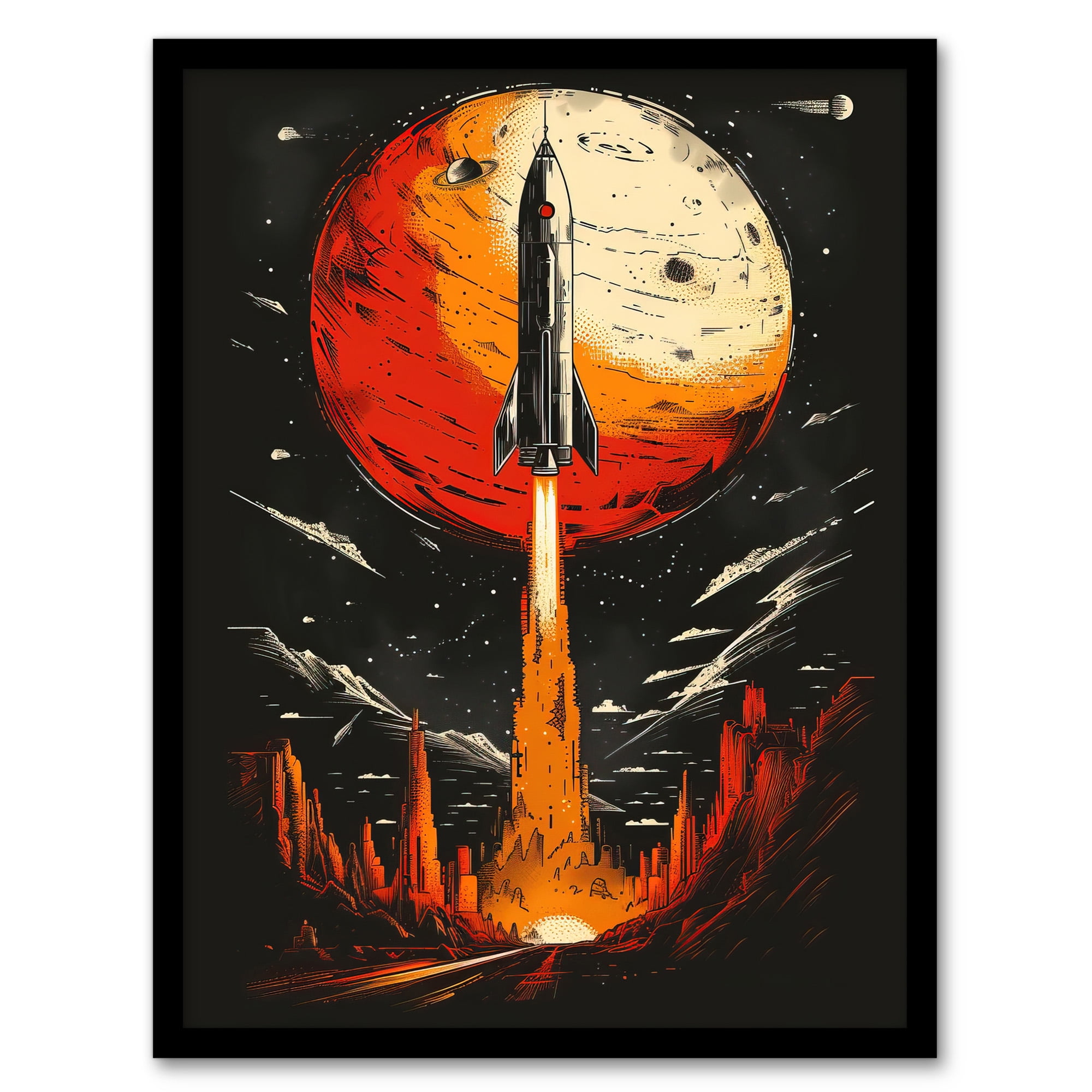 Artery8 Rocket Launch Alien Planets Space Exploration Living Room Art ...