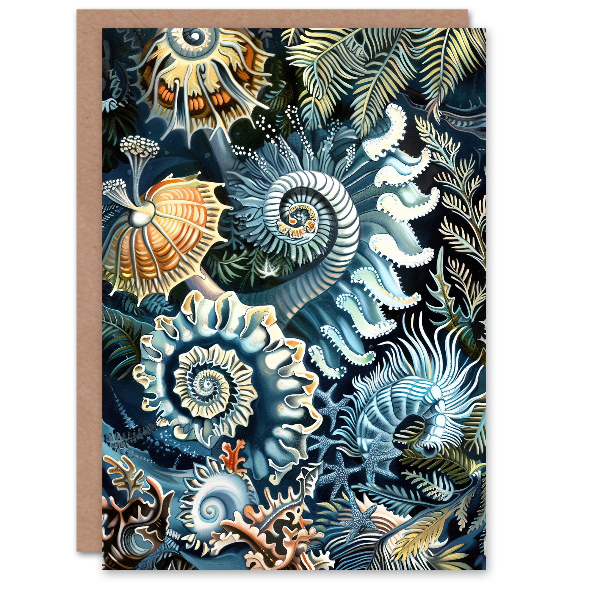 Artery8 Sea Ocean Life Coral Reef Forms Design Greeting Birthday Card ...