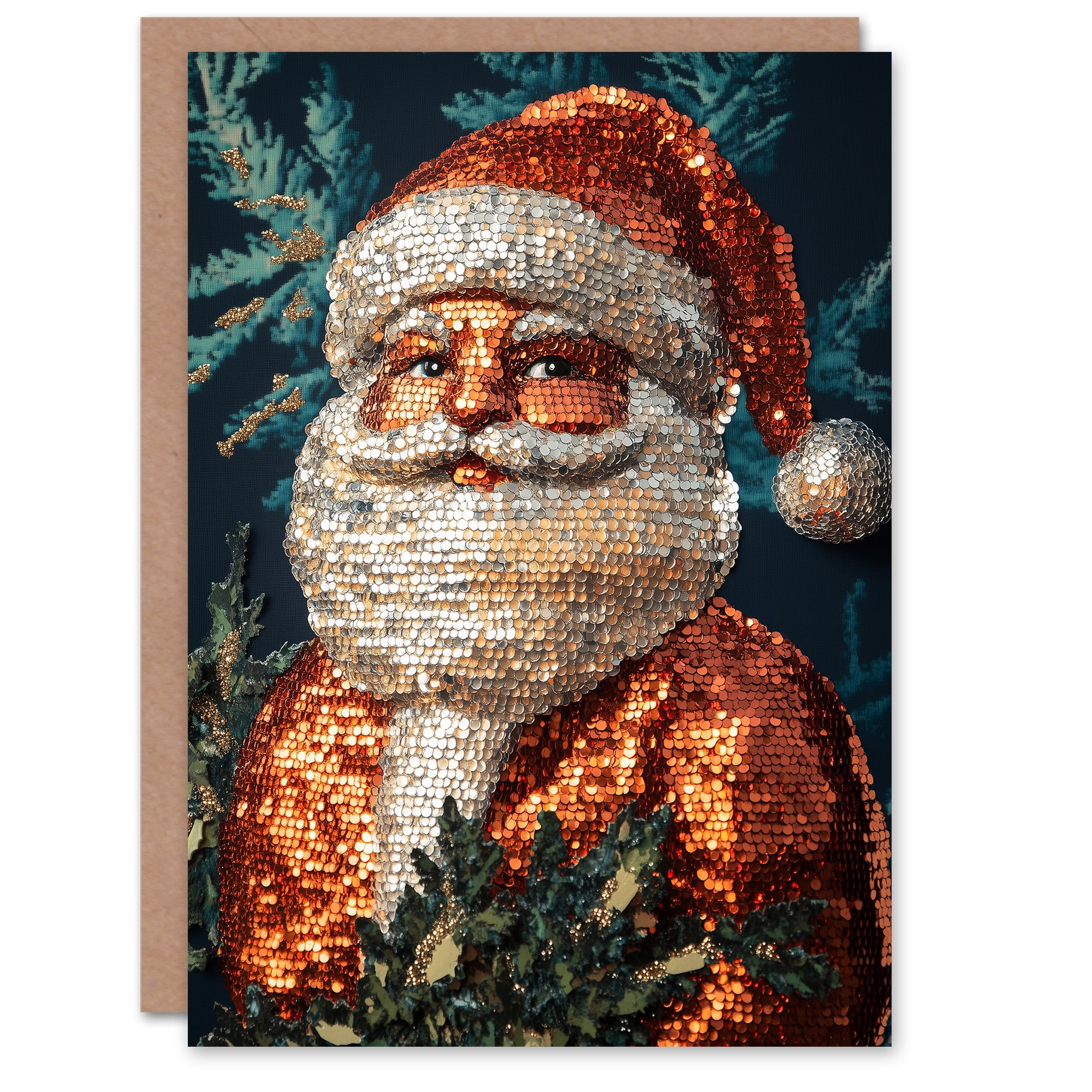 Artery8 Sequin Santa Claus Portrait Close Up Detail For Her Woman ...