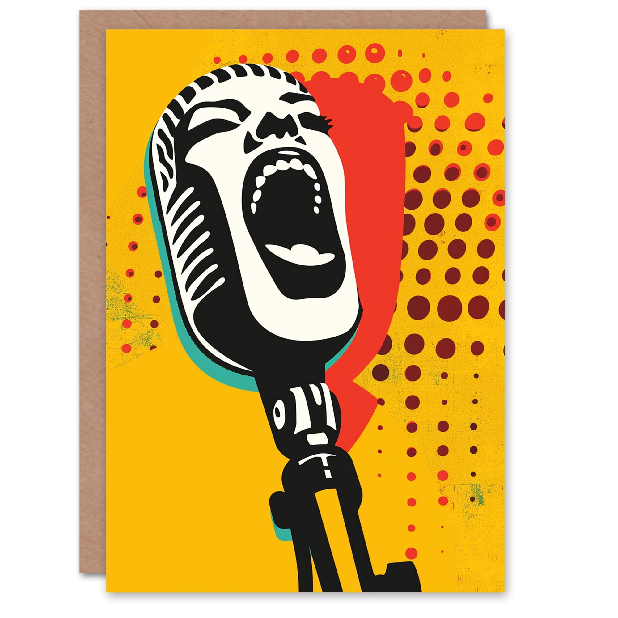 Artery8 Singer Microphone Karaoke Party Graphic Pop Art Blank For Him ...