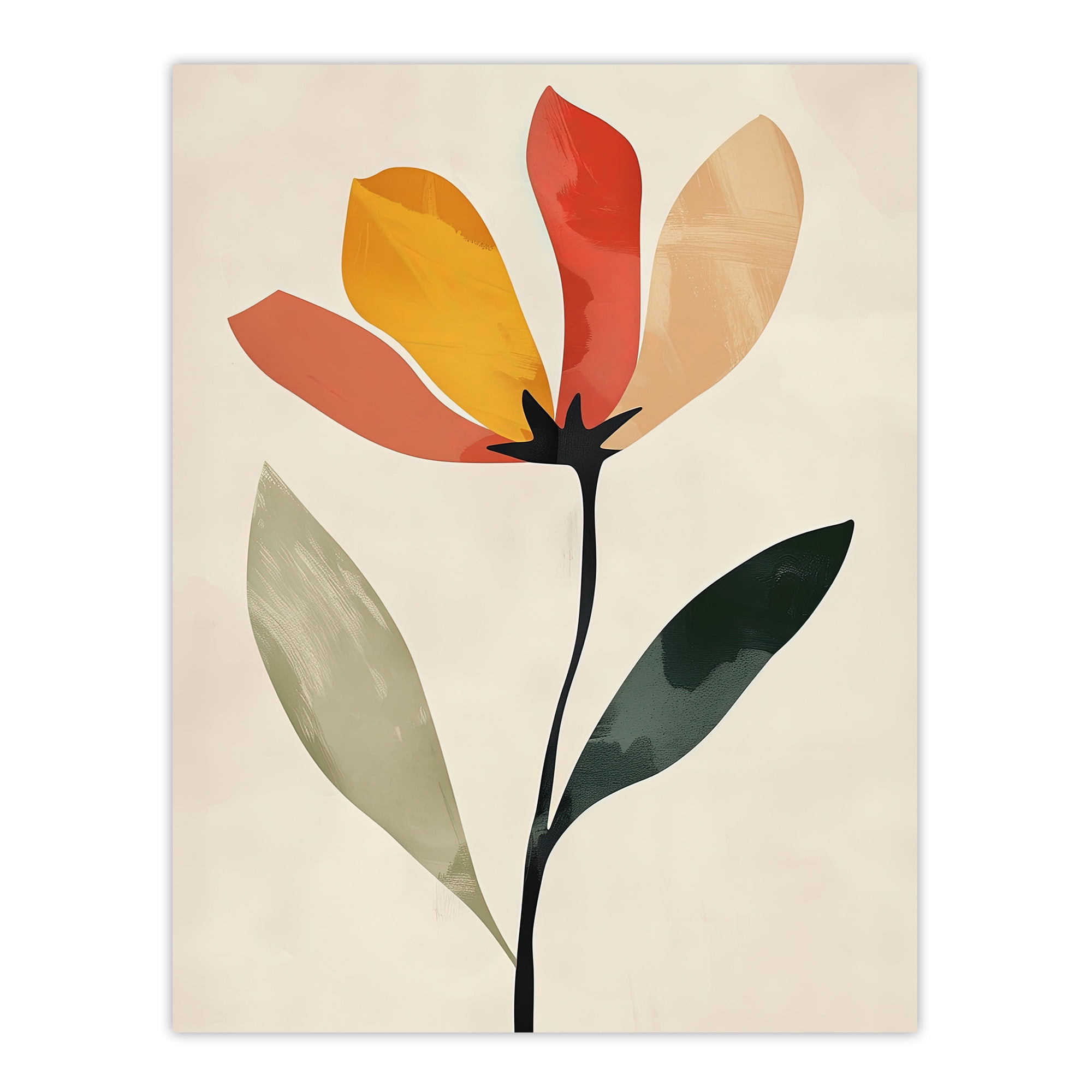 Artery8 Single Flower Simple Abstract Bright Painting For Living Room ...
