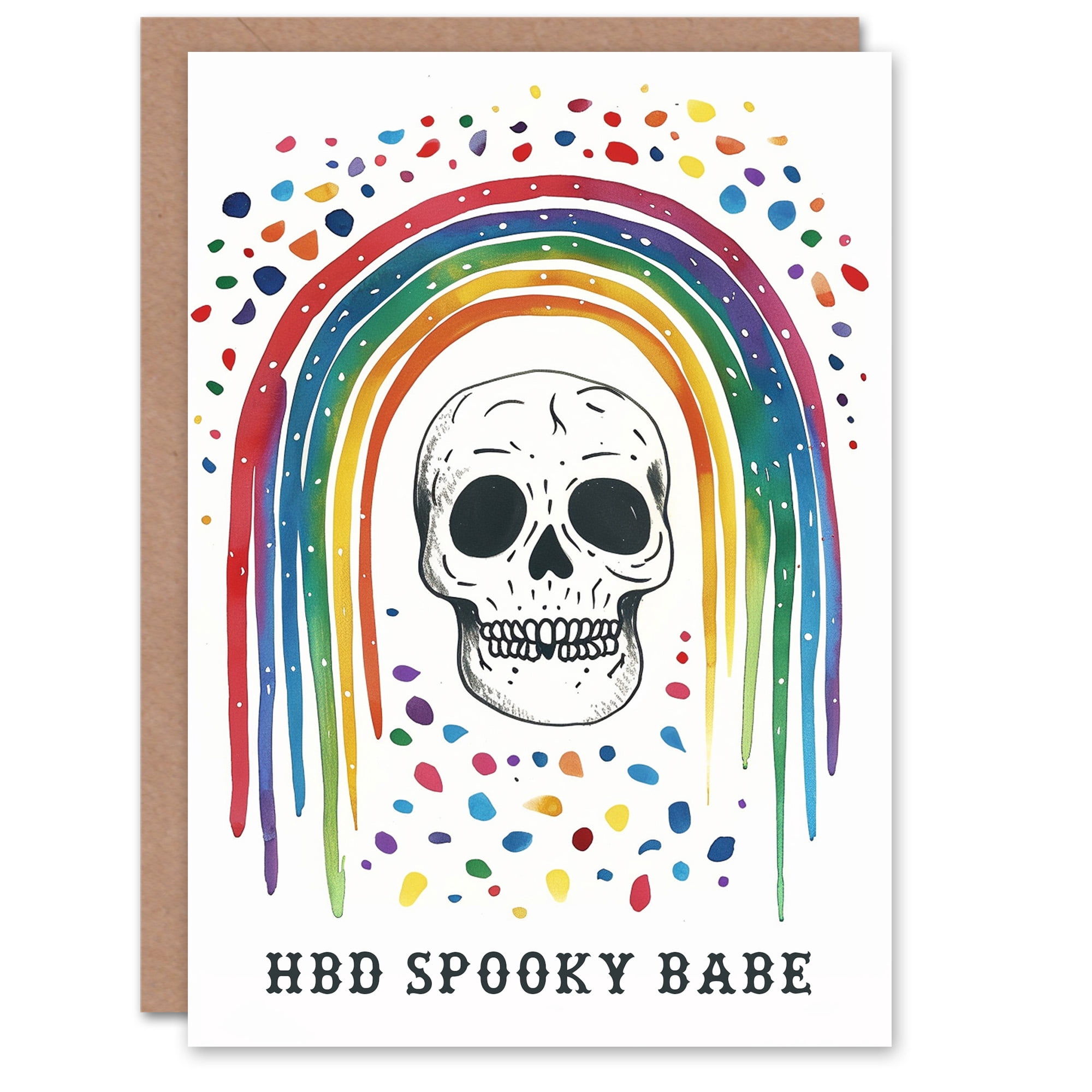Artery8 Skull With Rainbow HBD Spooky Babe Funny For Her Woman Birthday ...