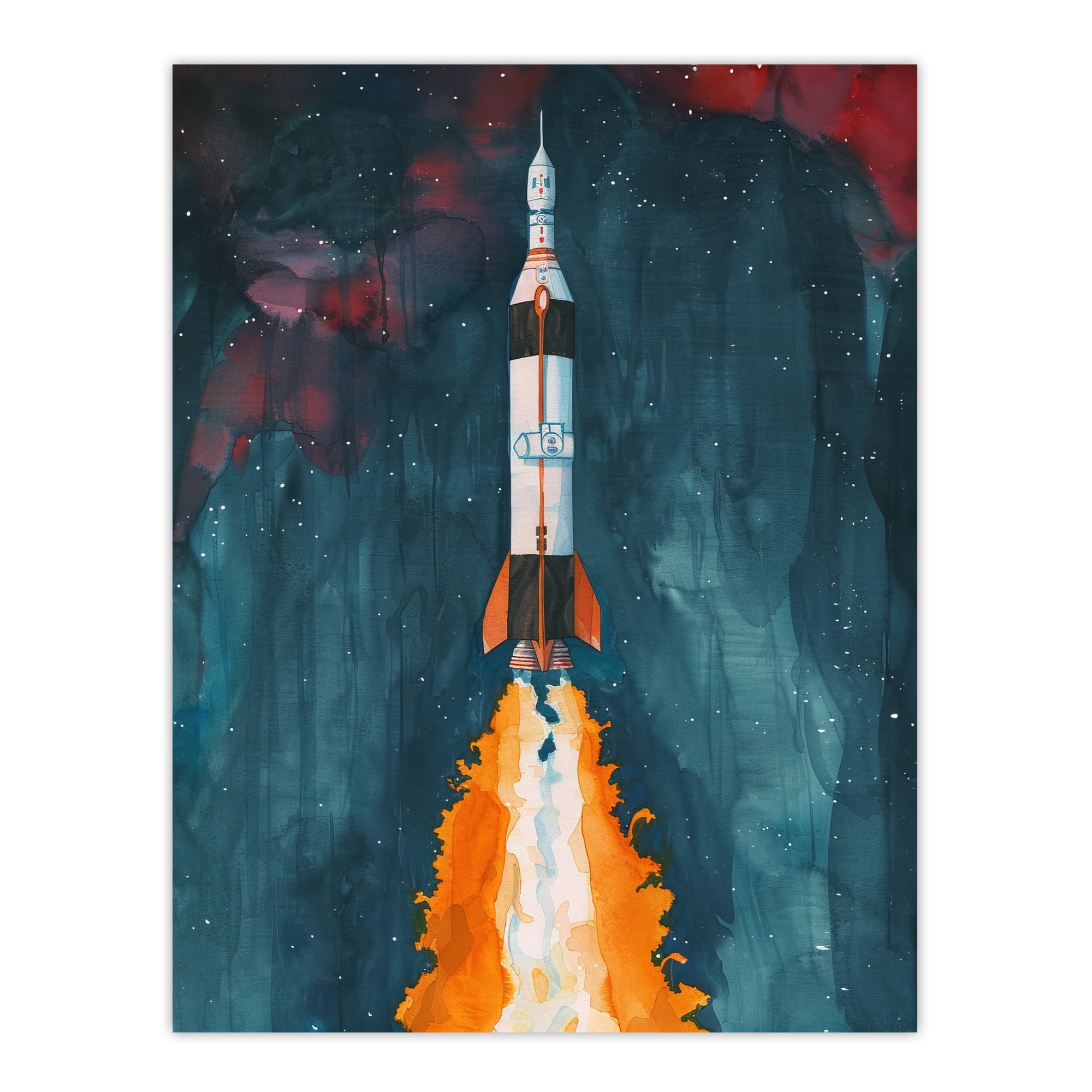 Artery8 Space Apollo 11 Saturn V Rocket Launch Painting Living Room ...