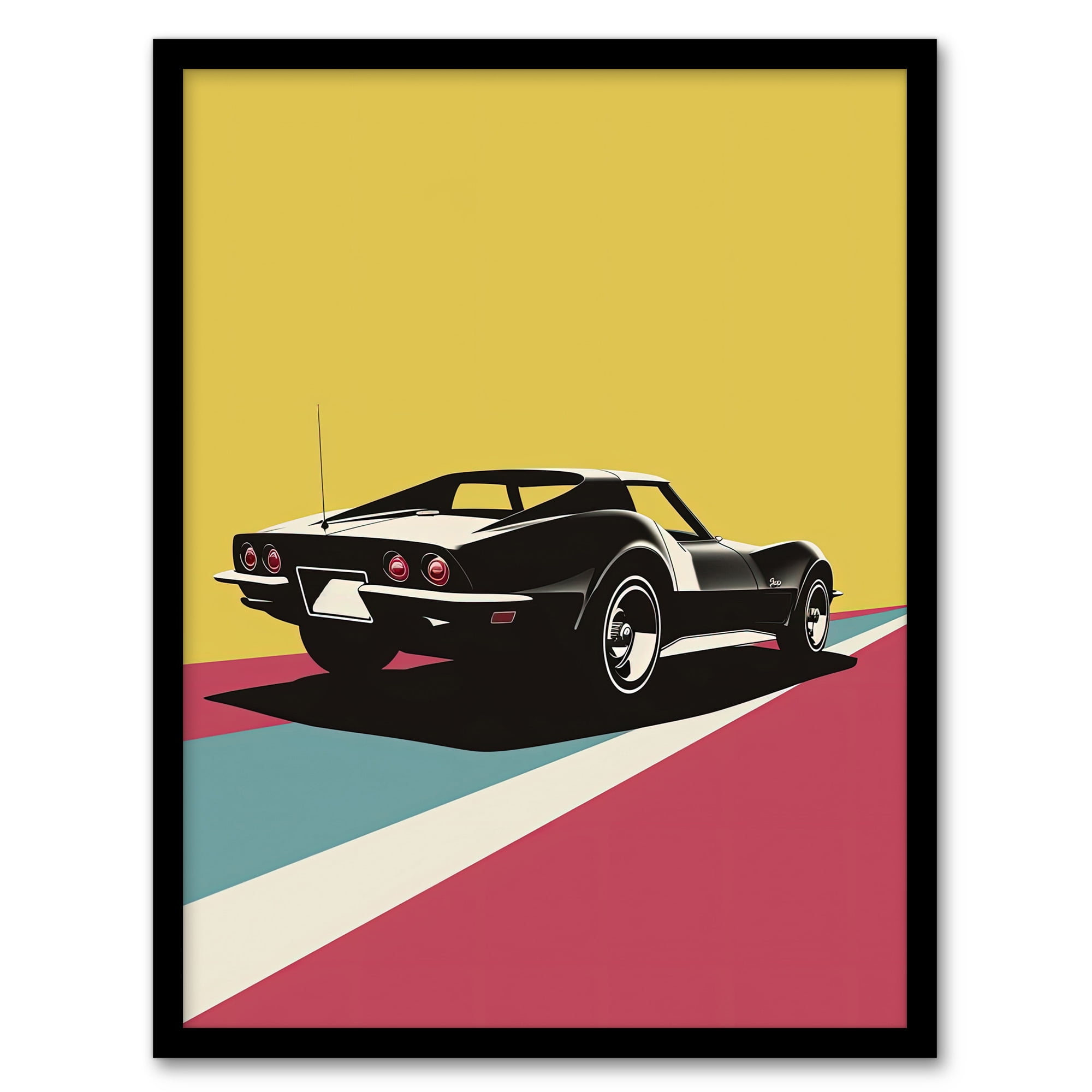 Artery8 Sports Car Modern Geometric Colour Block Design For Living Room ...