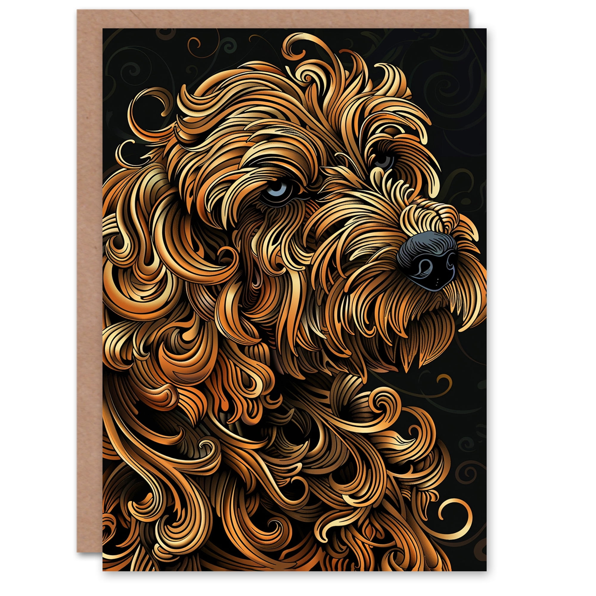 Artery8 Stylised Cockapoo Pet Portrait Design Dog Lover Blank For Him ...