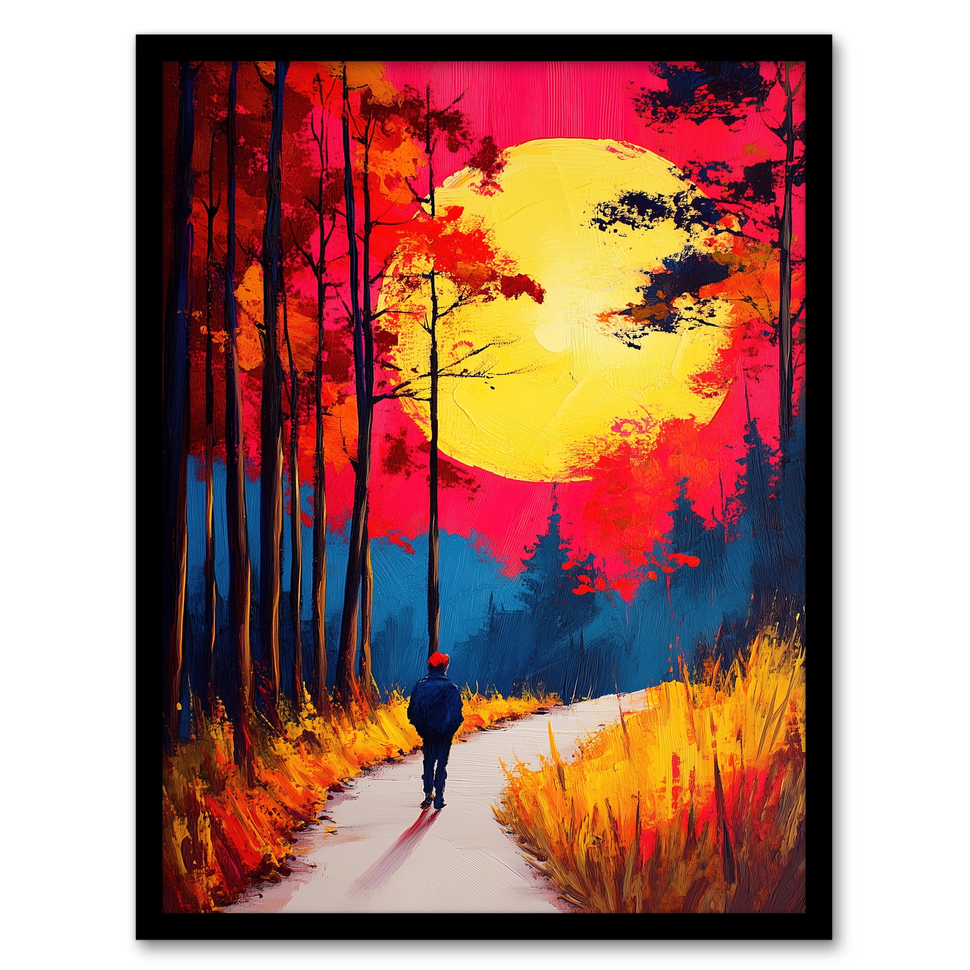 Artery8 Vibrant Sunset Sky Autumn Forest Walk Path Hike Living Room ...
