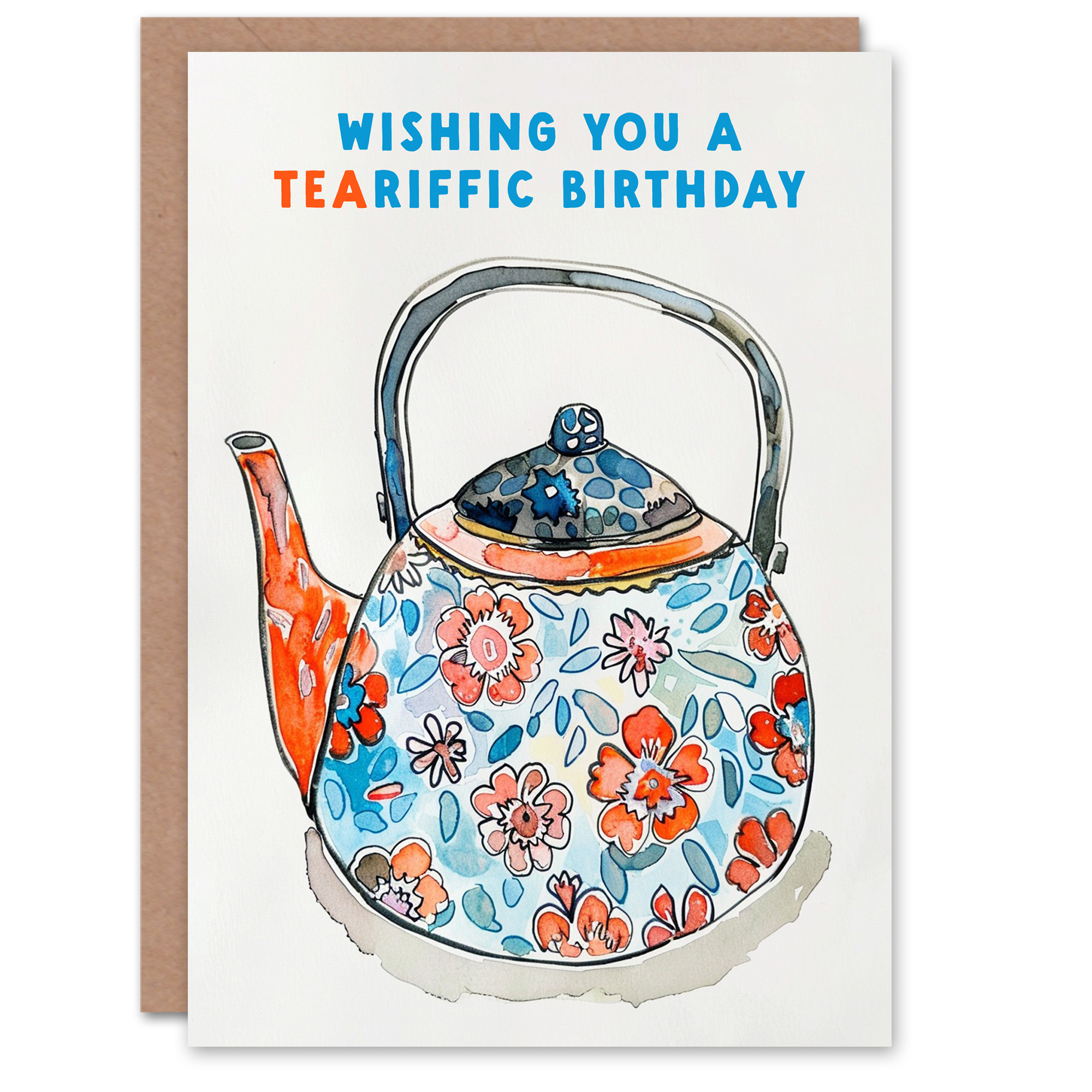 Artery8 Wishing Terrific Day Tea Pun Floral Teapot For Her Woman ...