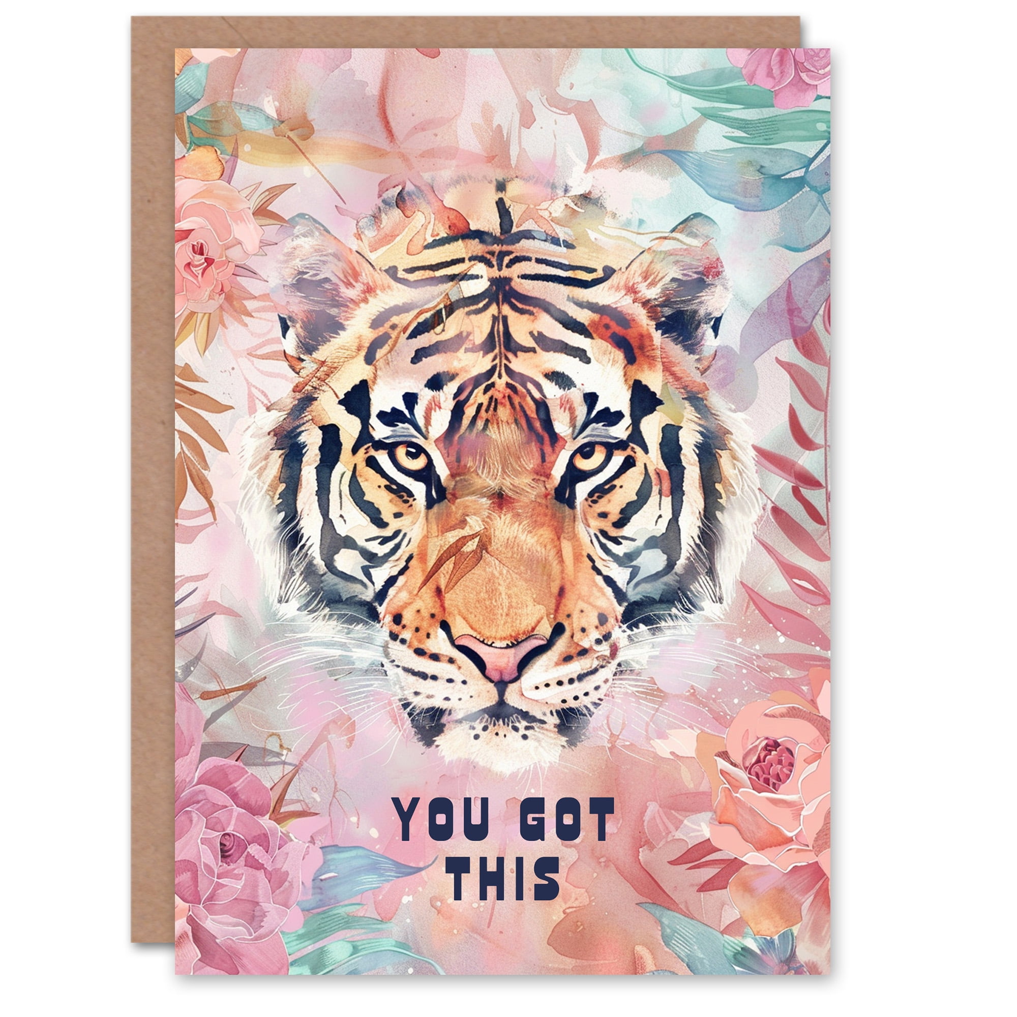 Artery8 You Got This Bohemian Tiger Floral Watercolour For Her Woman ...