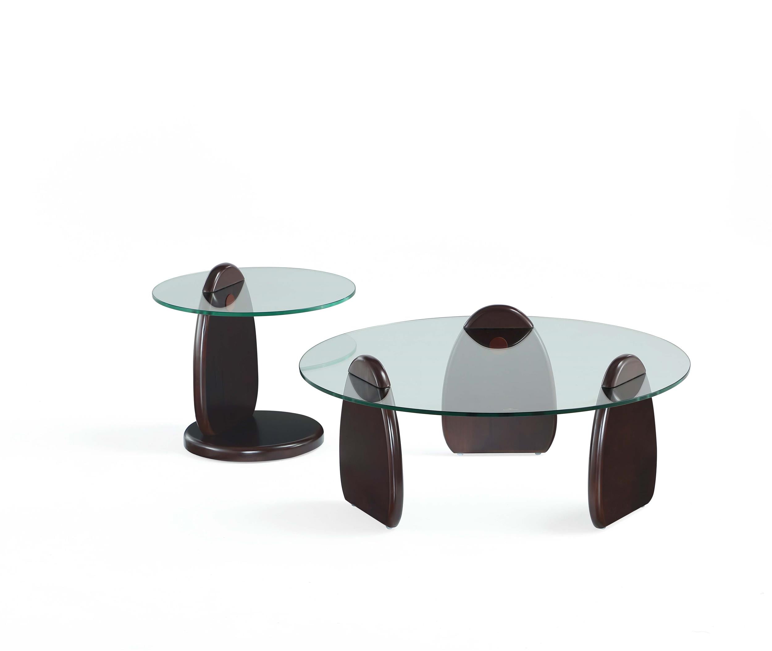 Artesia 2-Piece Modern Coffee Table and End Table Set in Dark Walnut ...