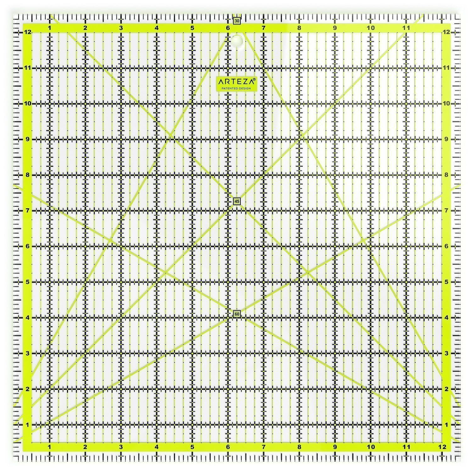 Arteza Quilter's Ruler, Acrylic, Square, 12.5"x12.5" - Walmart.com