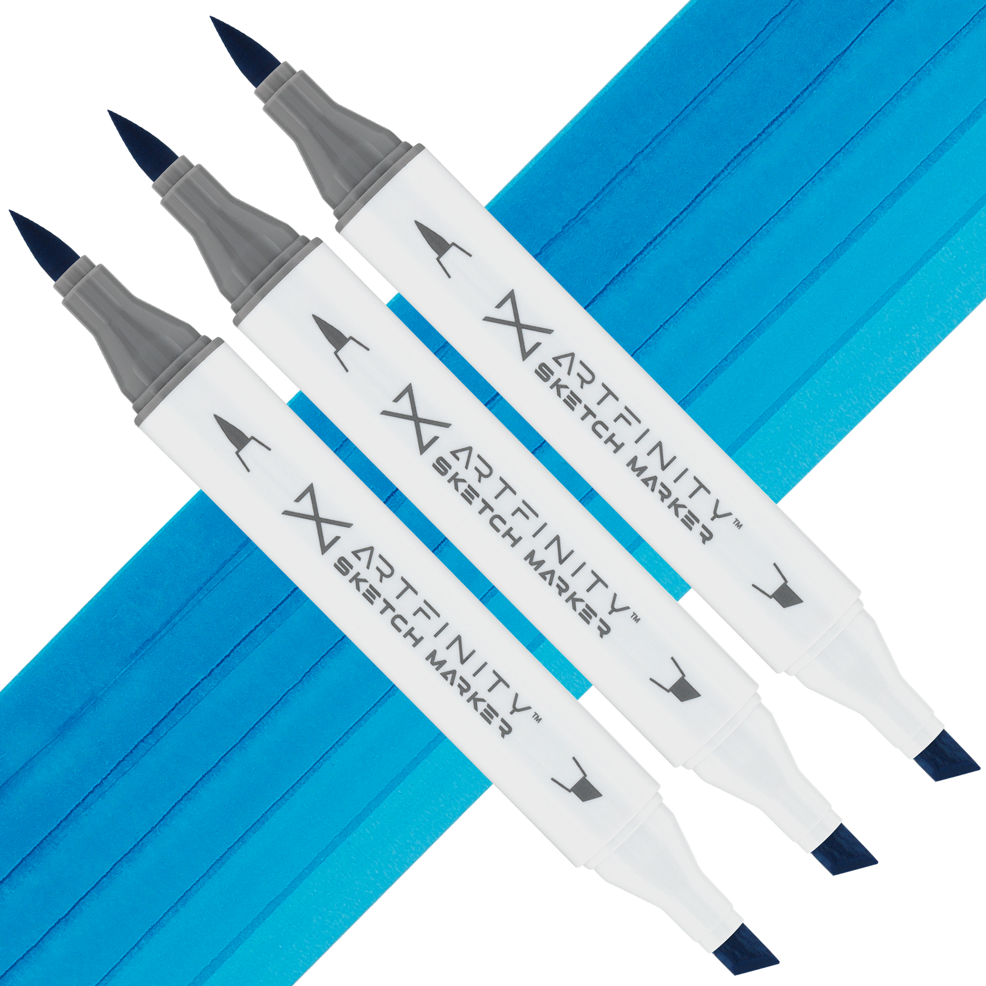 Artfinity Sketch Marker Sets - Set of 3 - Mixing Blue (Cyan) B2-5 ...