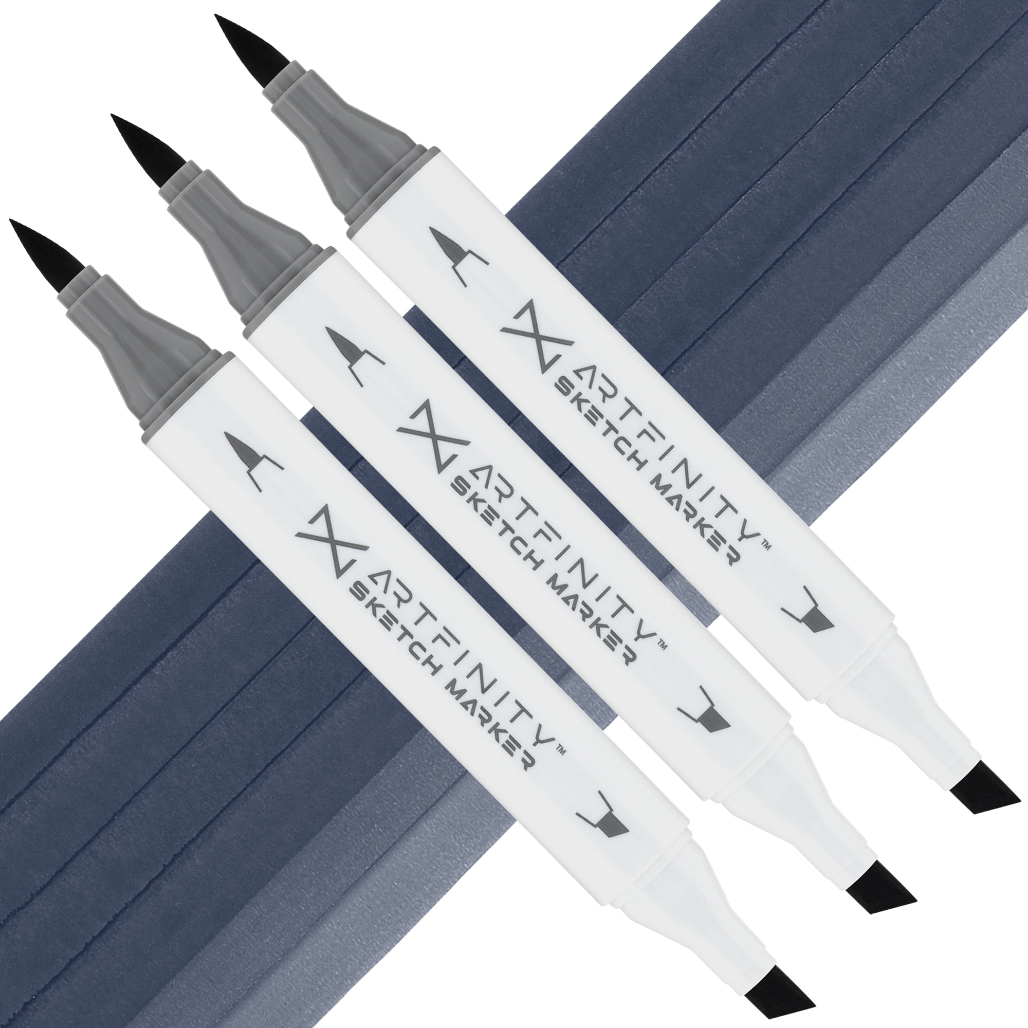 Artfinity Sketch Marker Sets - Set of 3 - Cool Gray 8 CG8, Vibrant ...