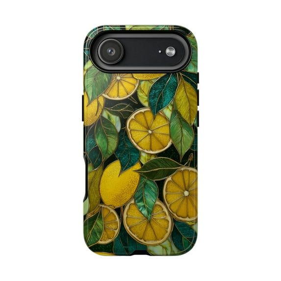 Artful Aesthetic Sliced Lemon Citrus Fruit Stained Glass Phone Case ...