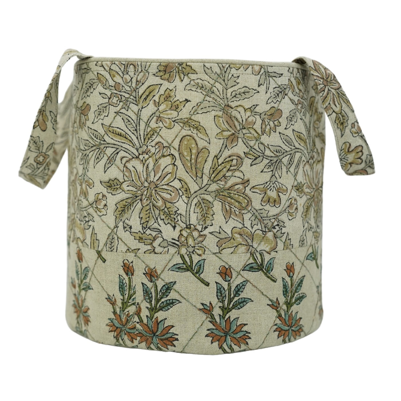 Artful Block Print Hanging Thick Linen Basket,small medium and large ...