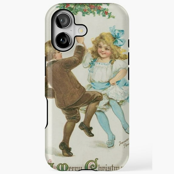 Artful Children Holiday Nostalgic Illustration Case for iPhone 17 ...