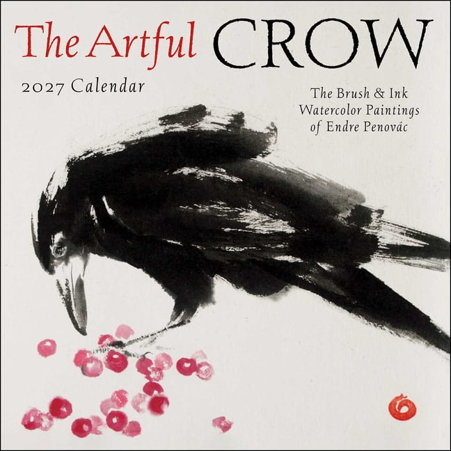 Artful Crow 2027 Wall Calendar: Brush and Ink Watercolor Paintings ...