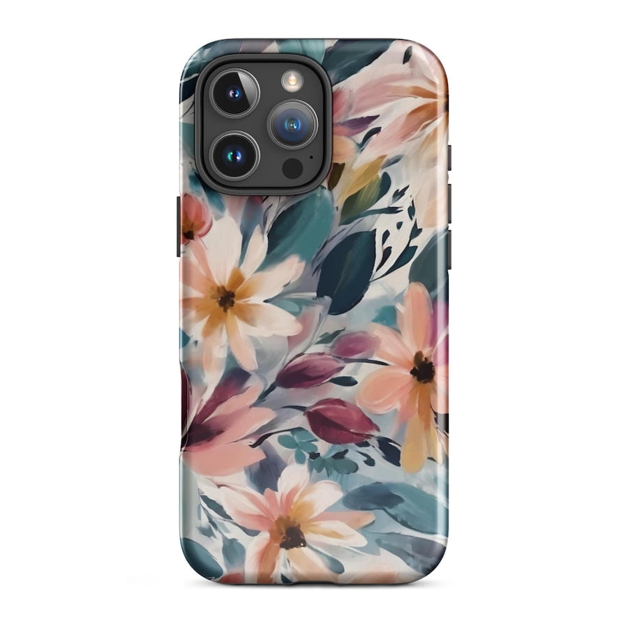 Artful Daisy Blue Floral Case for iPhone 11 12 13 14 15 16 17 Pro Max ...