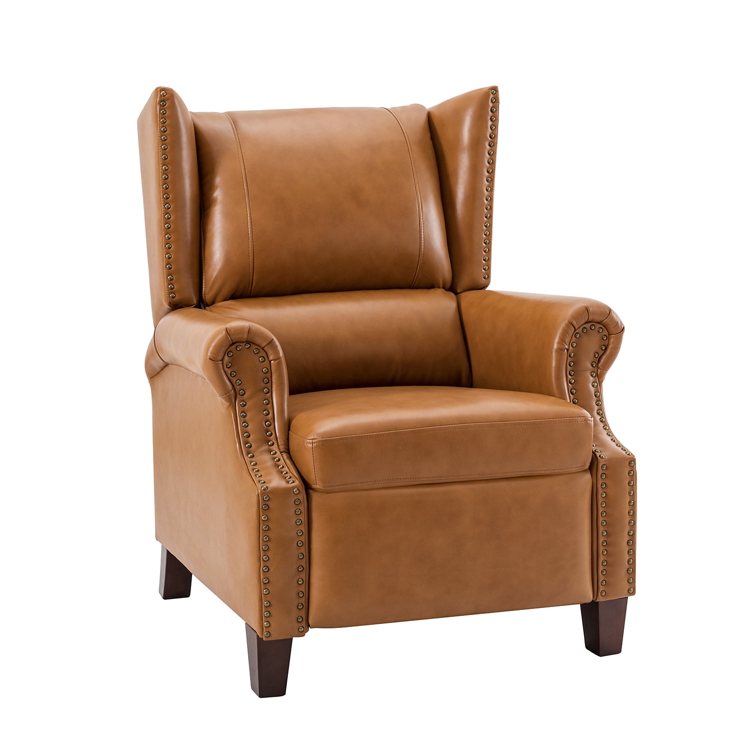 Artful Living Design Genuine Leather Recliner with Nailhead Trims and ...
