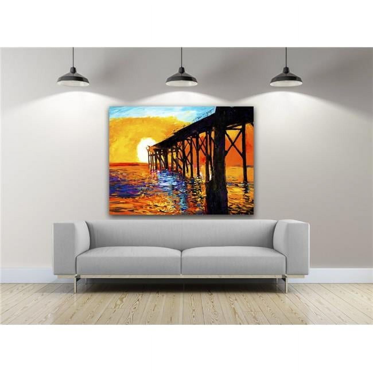 Artful Printers C-24362103 Sunset Pier Abstract Canvas Art, 24 x 36 in ...