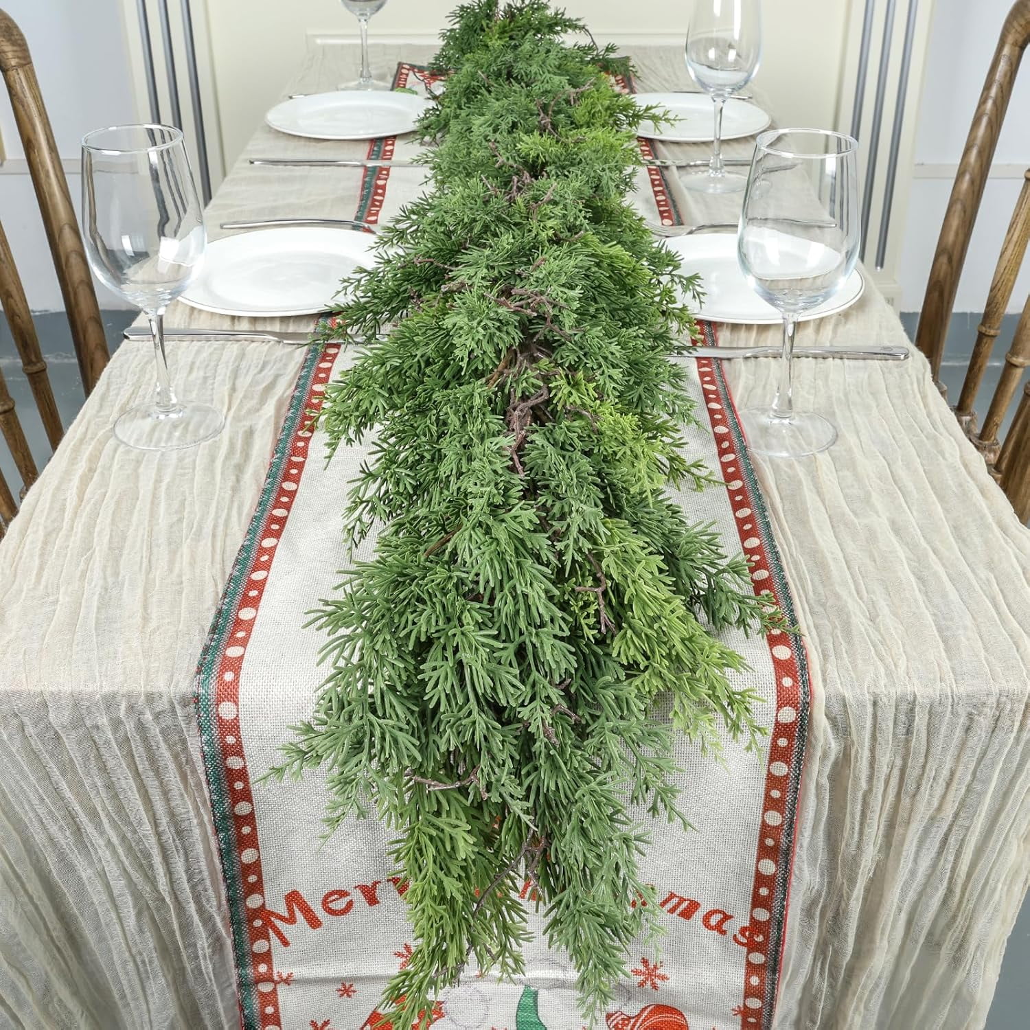 Artgar 6 Ft Christmas Garland - Cedar Garland - Cypress Garlands - Real ...