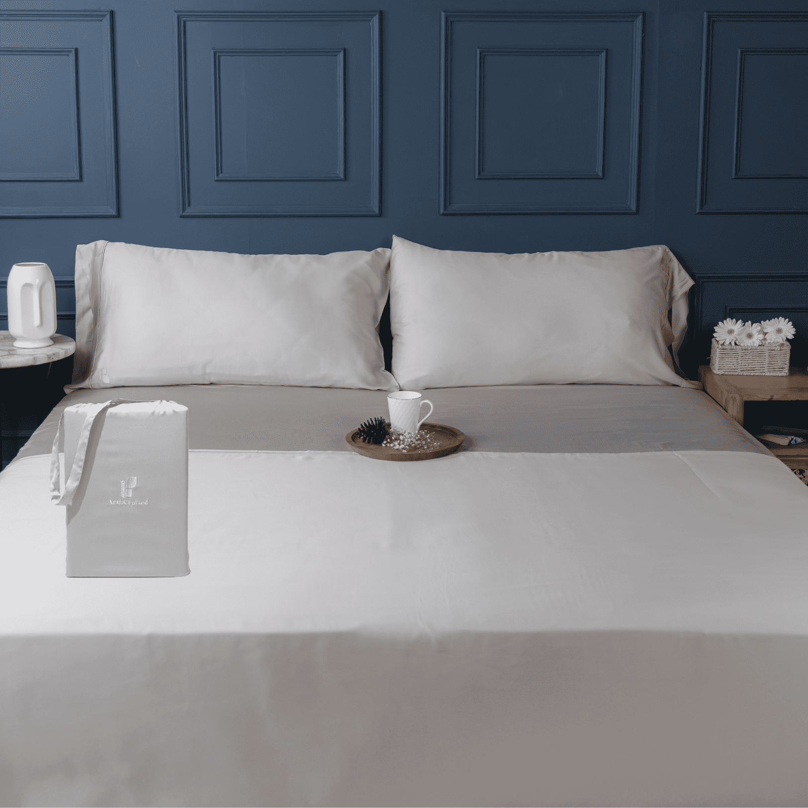 ArthCrafted 100% Austrian Eucalyptus Sheets | 4PC Tencel Lyocell Sheets Queen Size Lyocell ...