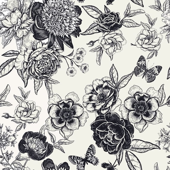 Arthome 17"×393" Peel and Stick Wallpaper Self Adhesive Floral Contact ...