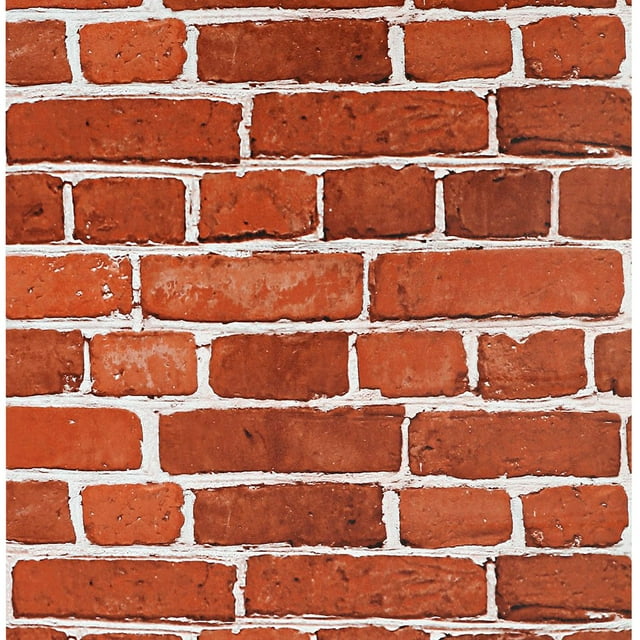 Arthome Red Peel and Stick Brick Wallpaper 17'' x 240'' - Walmart.com
