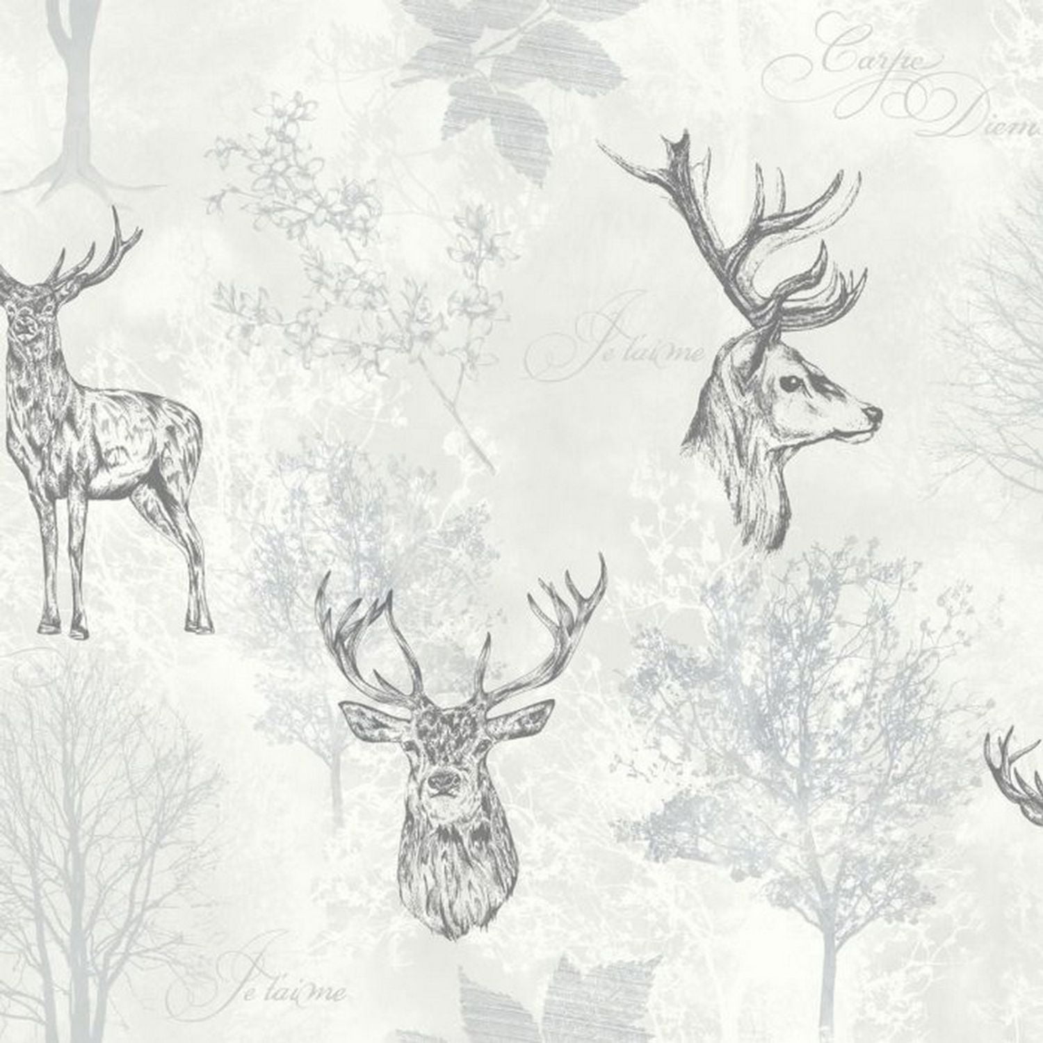 Arthouse Etched Stag Wallpaper - Walmart.com