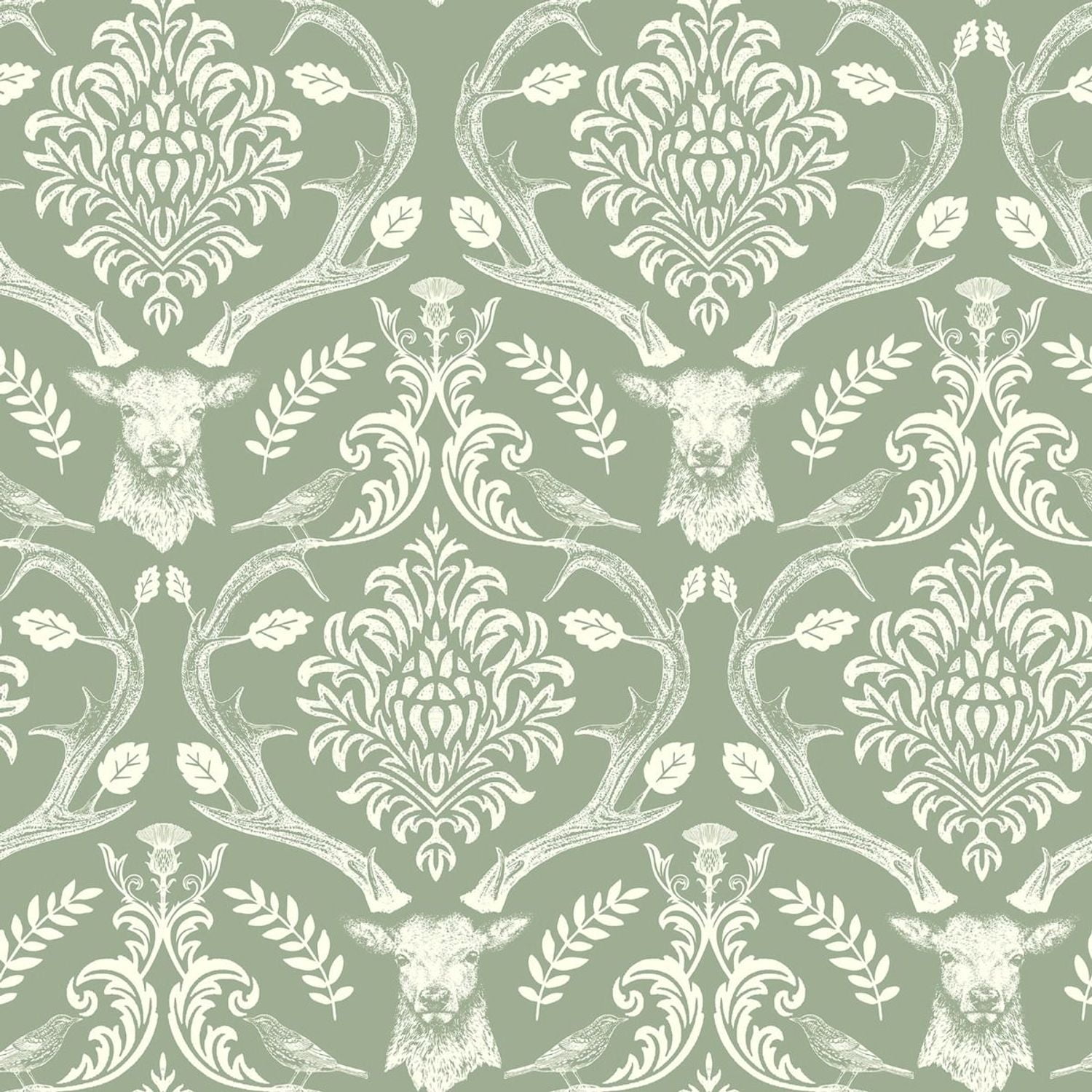 Arthouse Stag Damask Wallpaper - Walmart.com