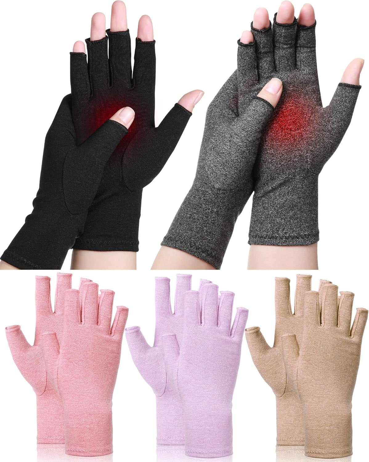 Arthritis Compression Gloves Fingerless Compression Glove Pain Relief ...