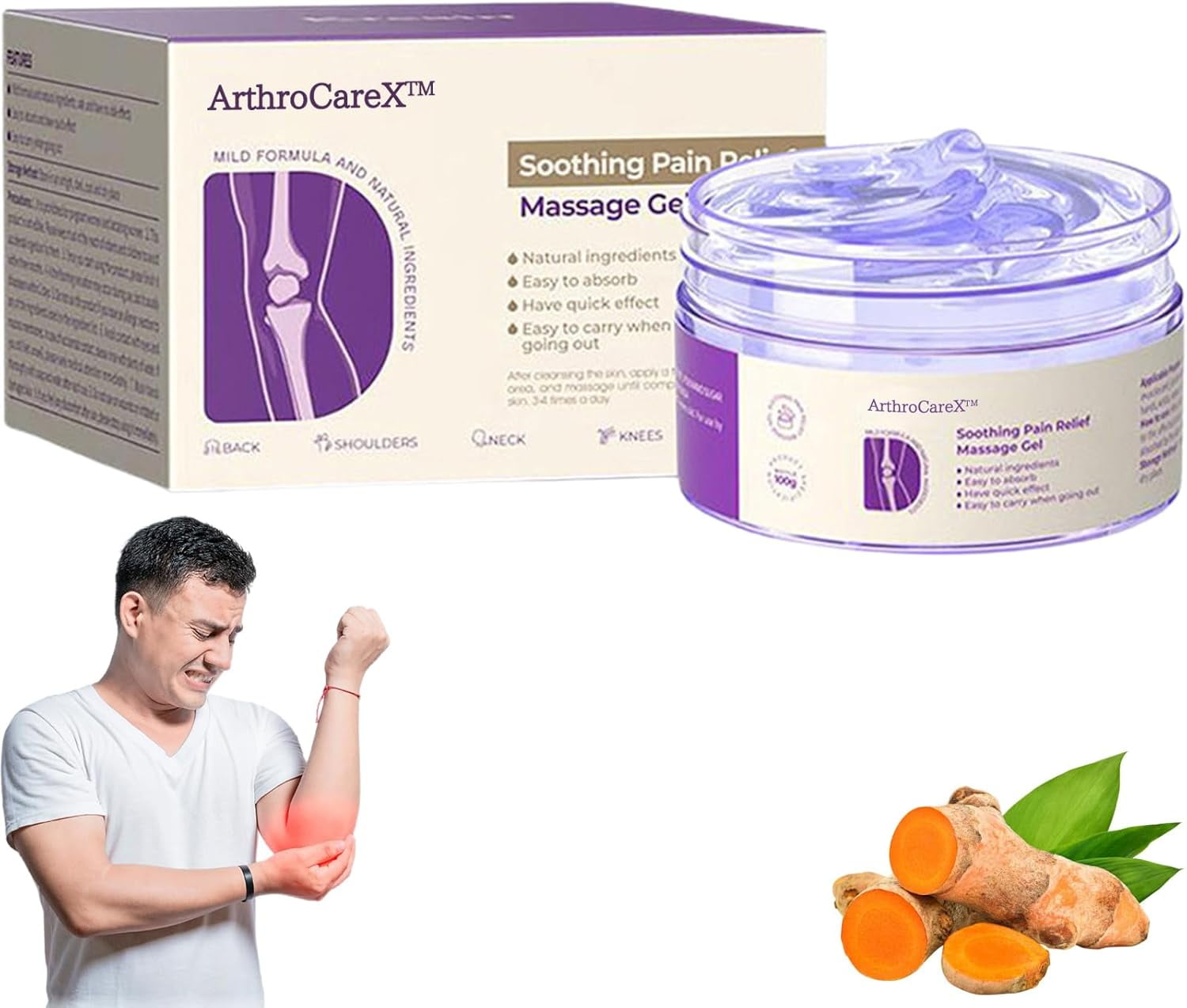 ArthroCareX Turmeric & Emu Oil Arthritis Soothing Pain Relief Gel ...