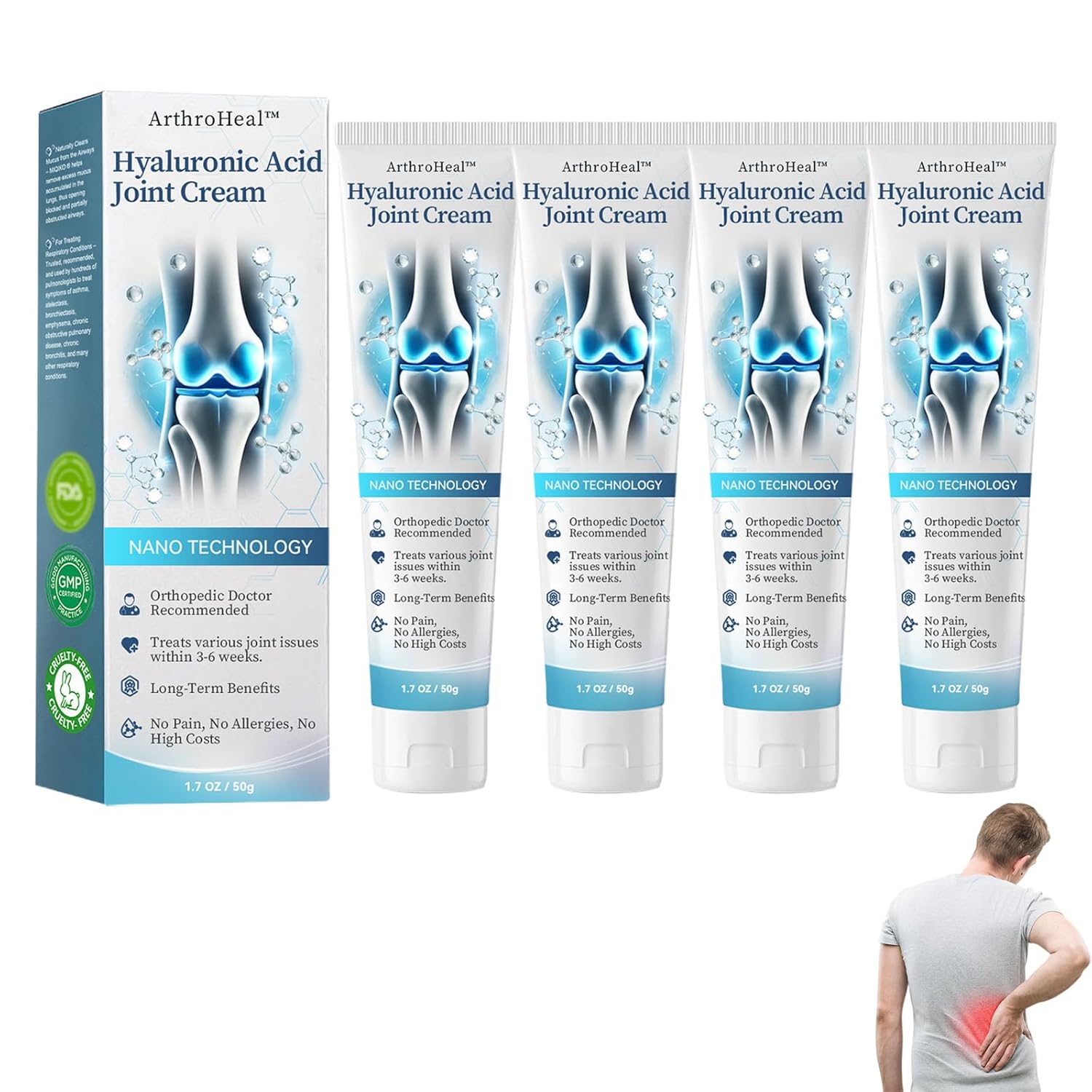 ArthroHeal Hyaluronic Acid Joint R-epair Cream, ArthroHeal Ar-thritis P ...