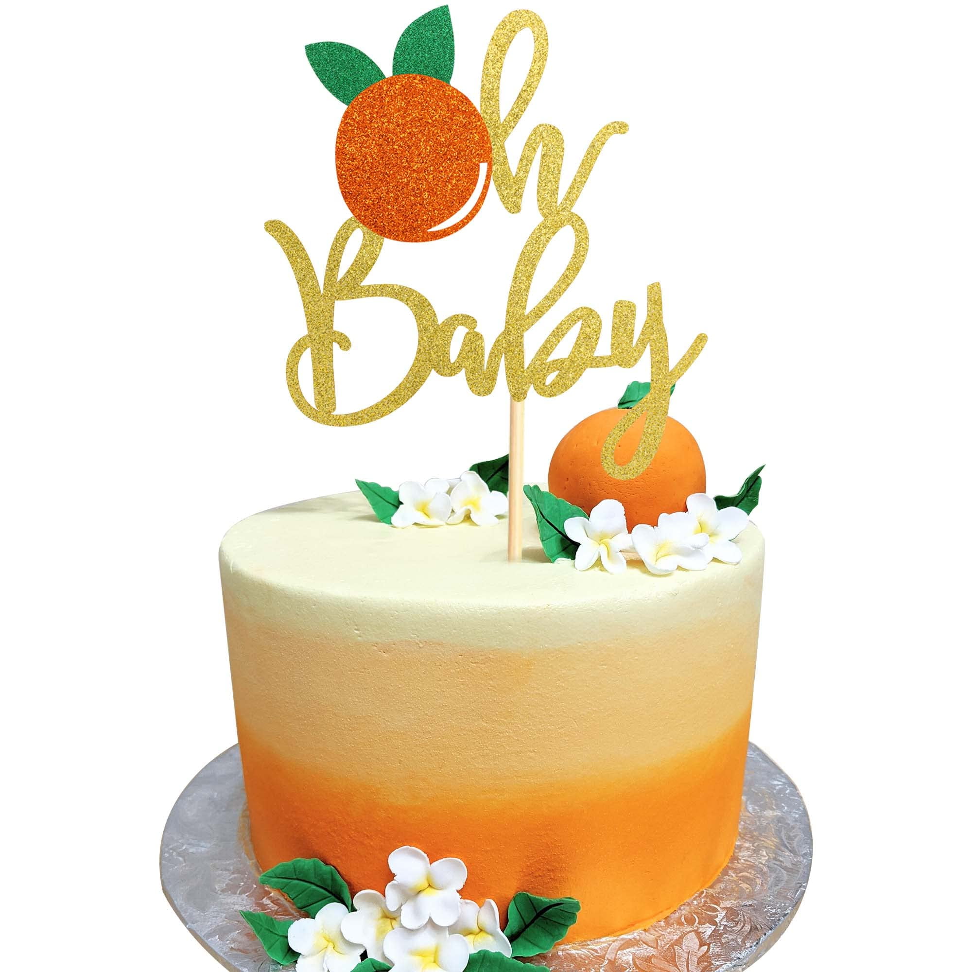 Arthsdite 1 Pc Gold Oh Baby RST1 Cake Topper with Orange Little Cutie ...