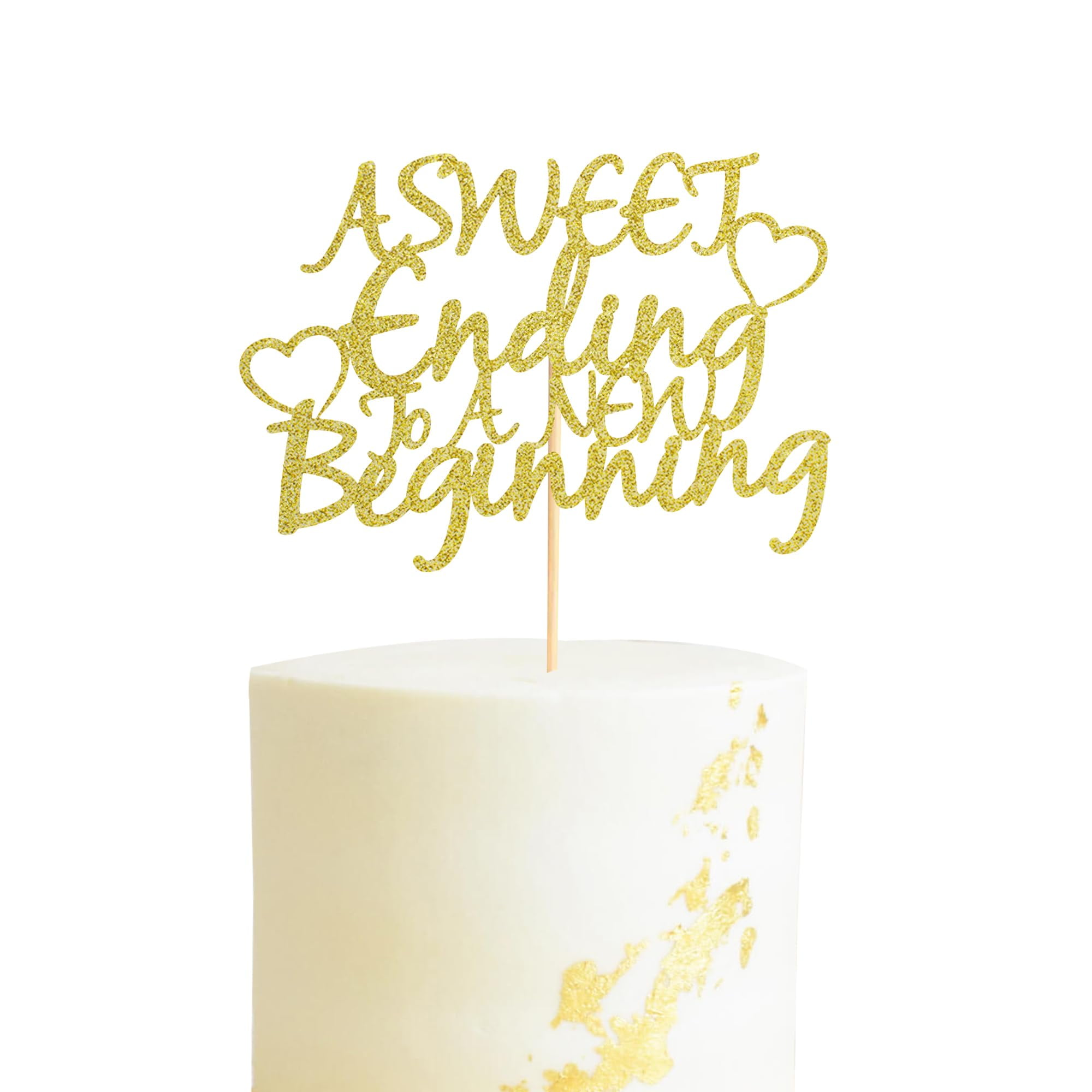 Arthsdite 1Pc A FEV6 Sweet Ending to A New Beginning Cake Topper, The ...