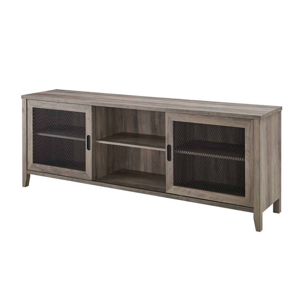 Free Shipping! Arthur 70" MDF Industrial Sliding Mesh Door TV Stand ...