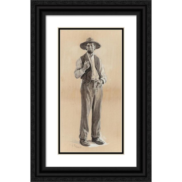 Arthur Burdett Frost 14x24 Black Ornate Framed Double Matted Museum Art ...