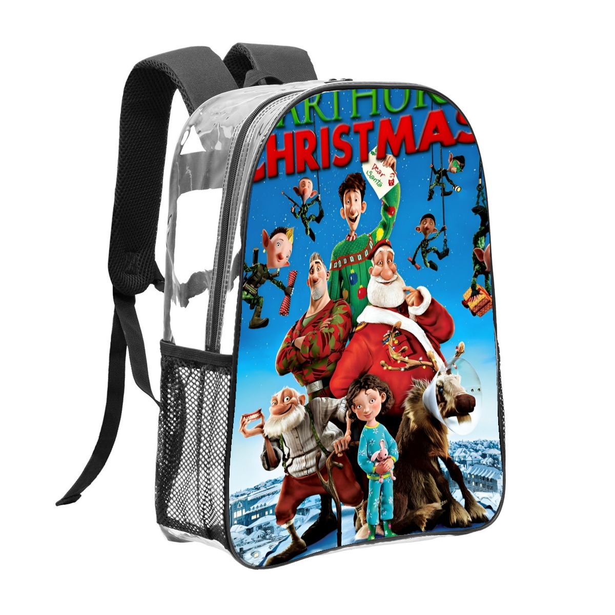 Arthur Christmas Gift large transparent backpack ladies men's bags ...