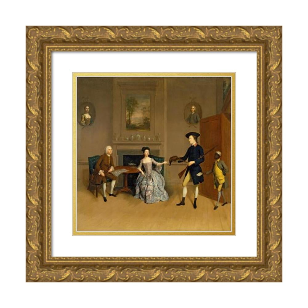 Arthur Devis 15x15 Gold Ornate Wood Frame and Double Matted Museum Art ...
