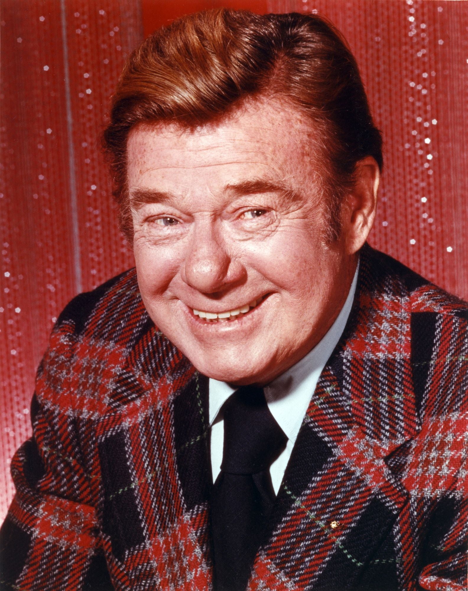 Arthur Godfrey Posed in Checkered Blazer in Red Background Photo Print ...